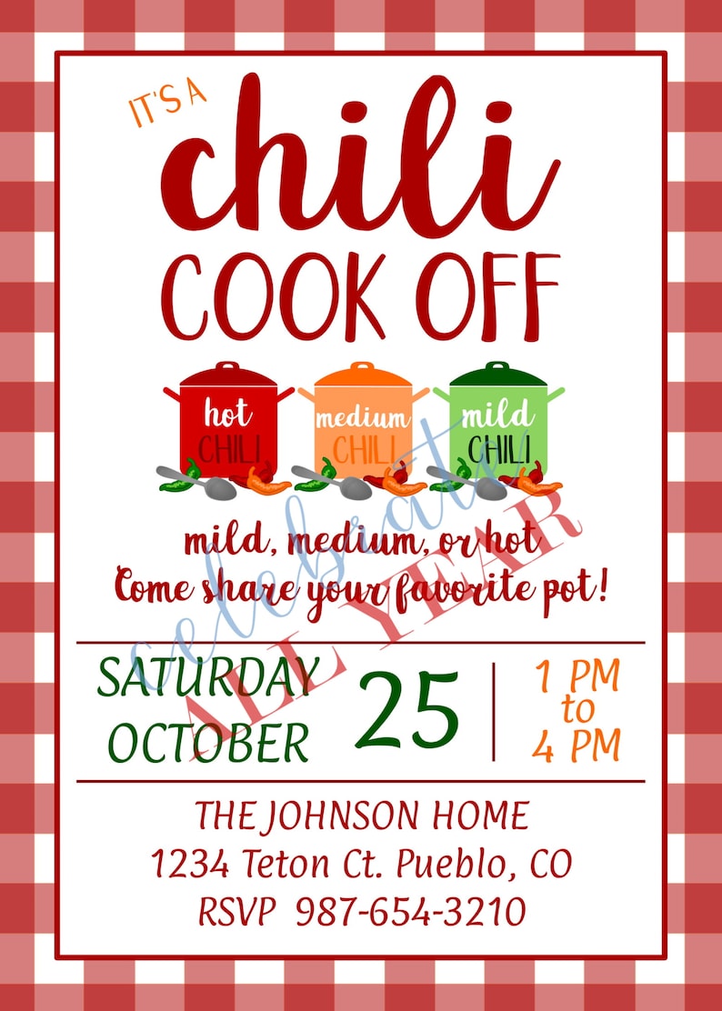 Chili Cook off Invitation - Etsy