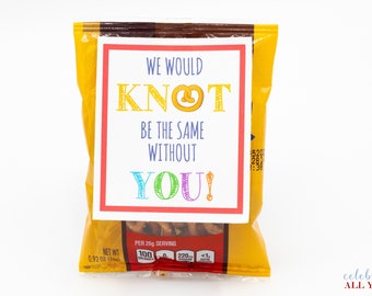 Editable Pretzel Knot Gift Tag Teacher Appreciation Tag Nurse - Etsy