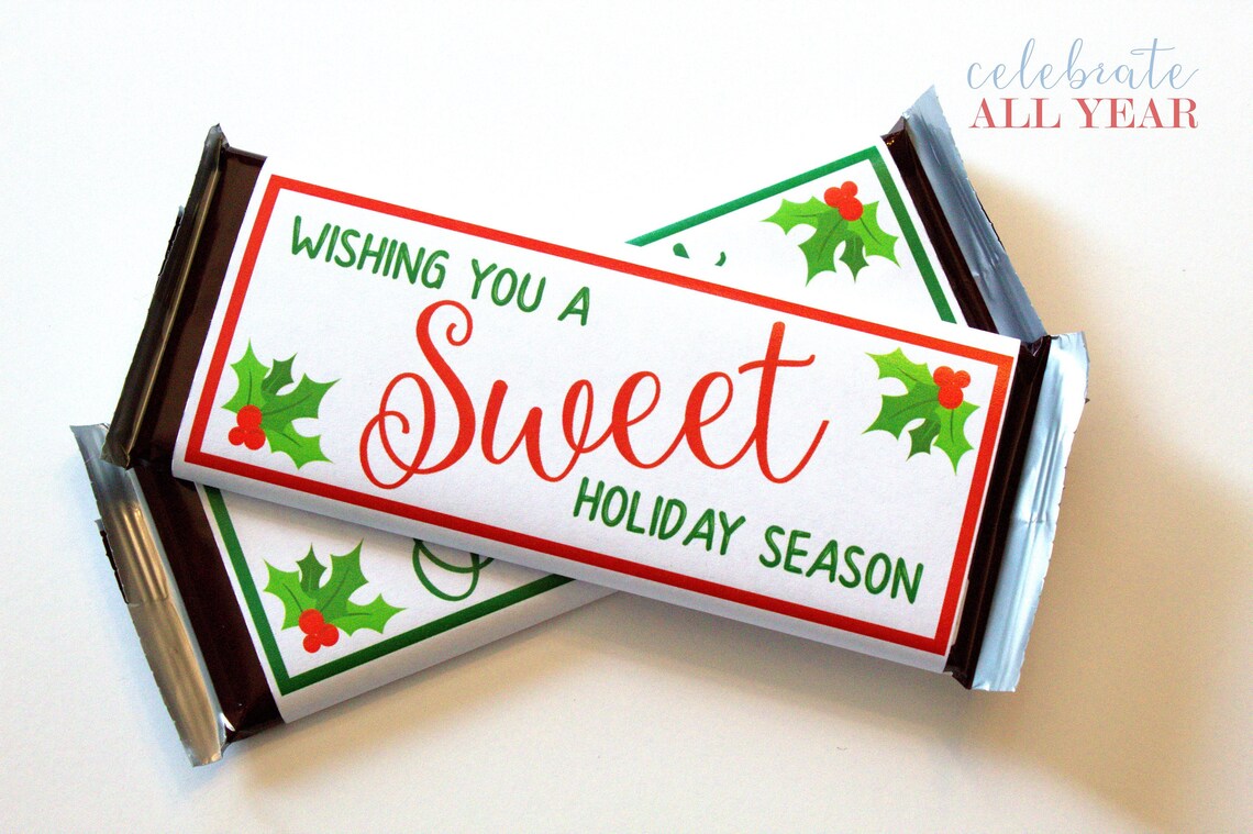 Sweet Holiday Candy Bar Wrappers - Etsy
