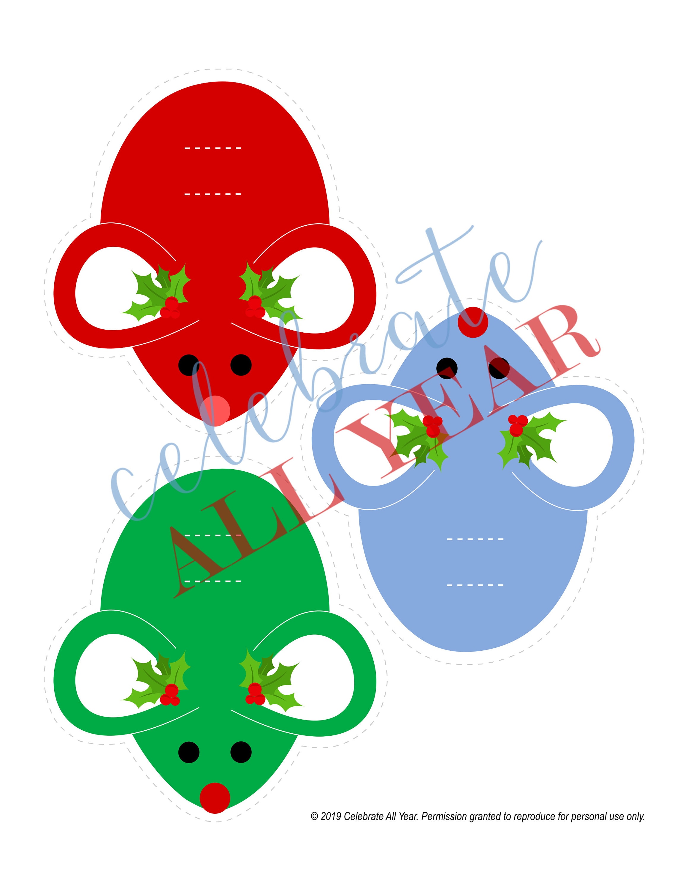 Christmas Candy Cane Mice - Etsy