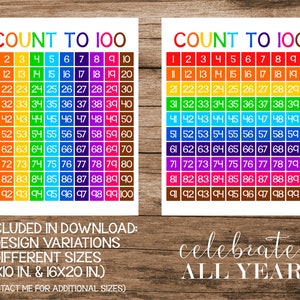 Printable 100 Charts - Etsy