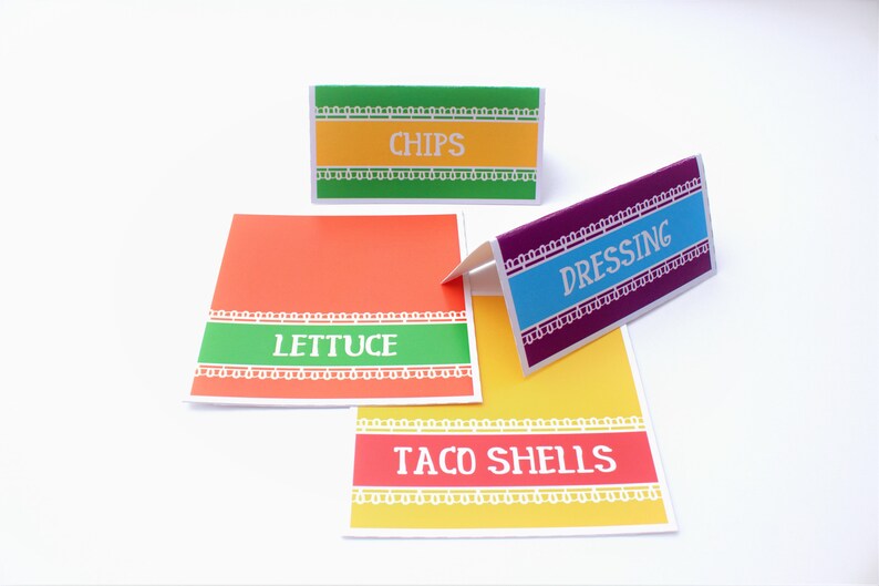 Taco Bar Labels set of 24 - Etsy