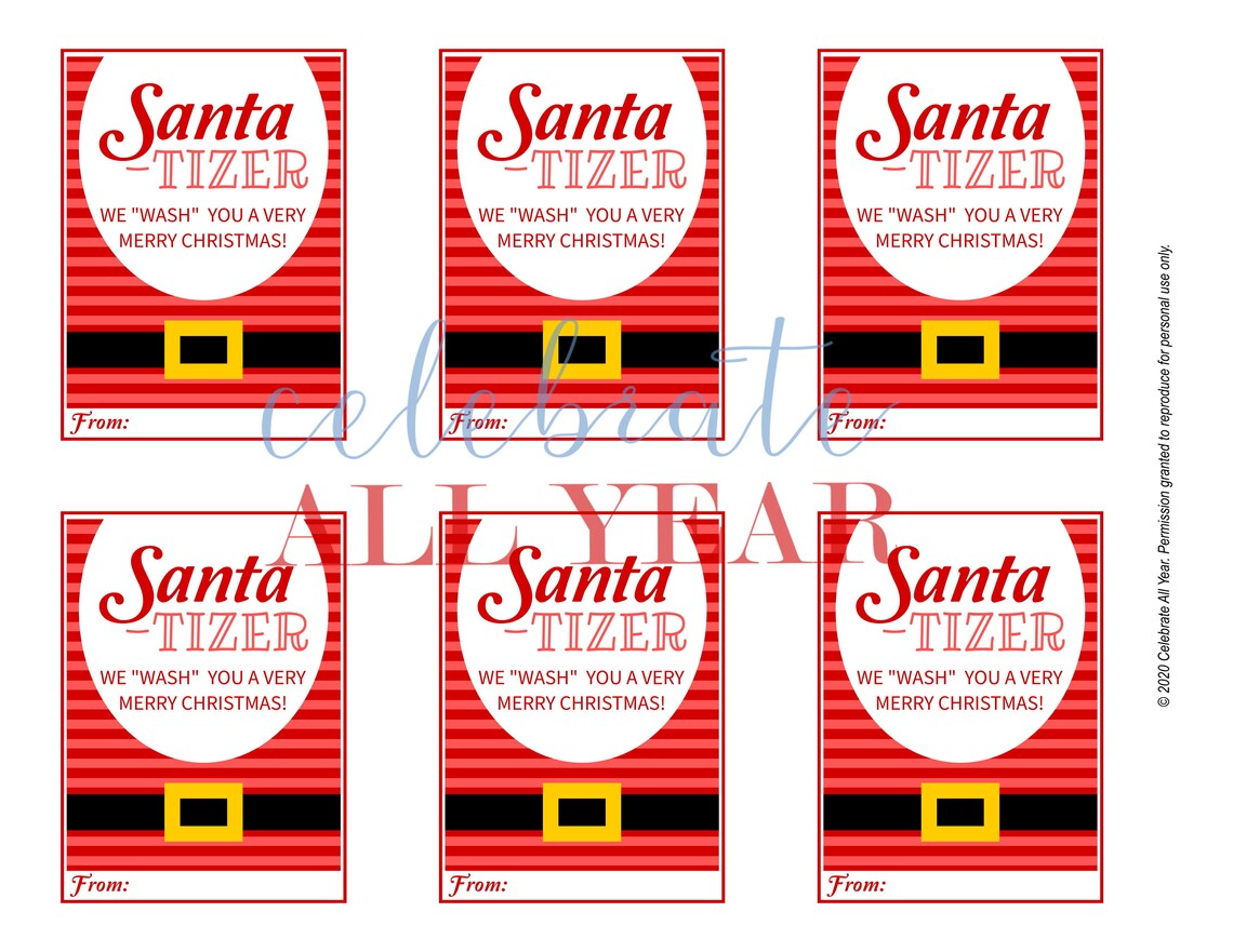 Christmas Hand Santa-tizer Gift Tags - Etsy