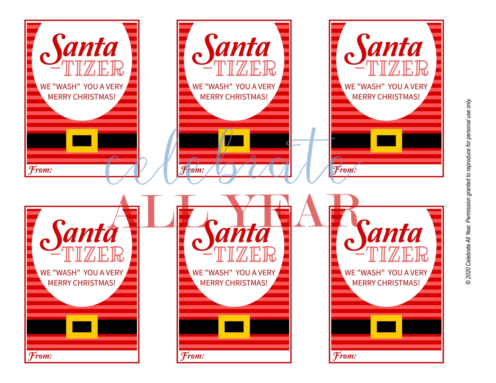 Christmas Hand Santa-tizer Gift Tags - Etsy