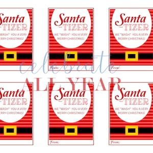 Christmas Hand Santa-tizer Gift Tags - Etsy