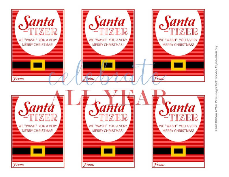 Christmas Hand Santa-tizer Gift Tags - Etsy
