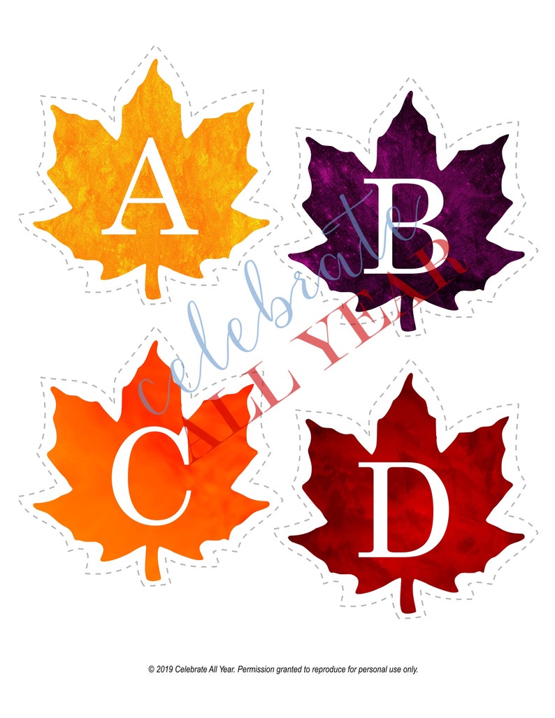 Printable Fall Leaves Alphabet Set - Etsy