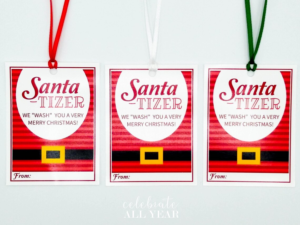 Christmas Hand Santa-tizer Gift Tags - Etsy