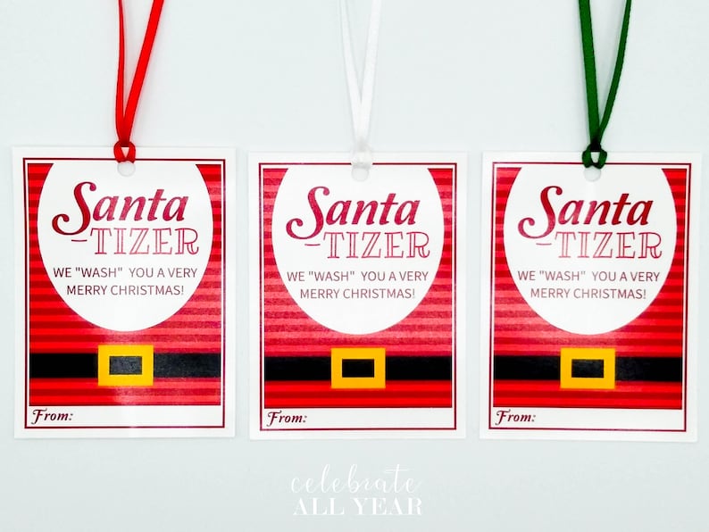 Christmas Hand Santa-tizer Gift Tags - Etsy