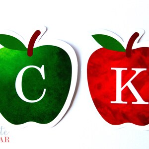 Back to School Apple Banner - Etsy