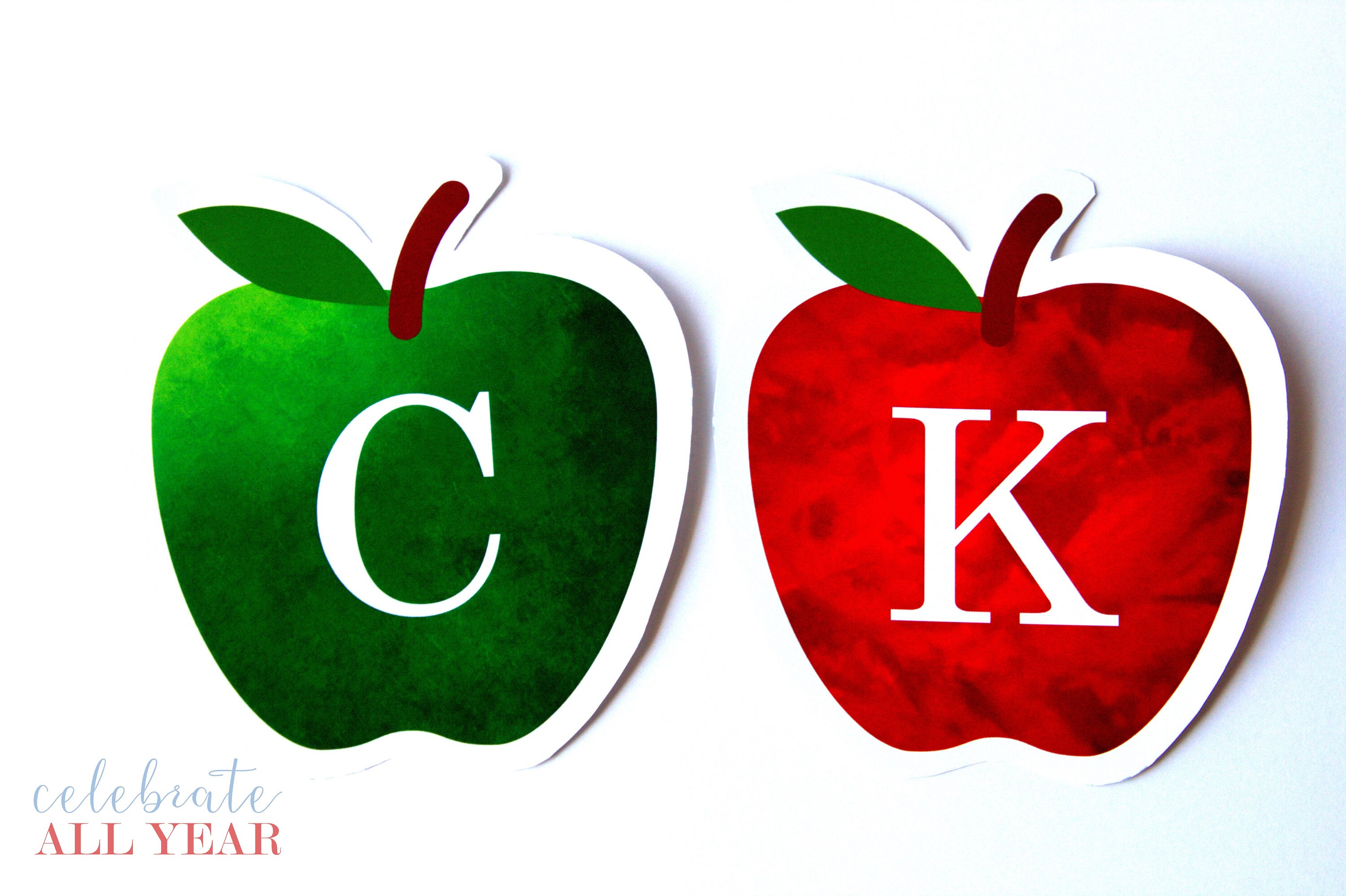 Back to School Apple Banner | Etsy