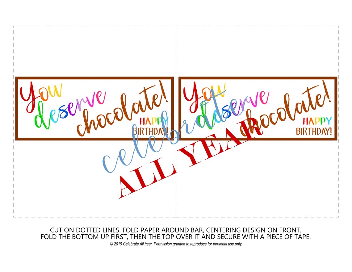 Birthday Candy Bar Wrapper - Etsy