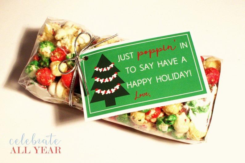 Christmas Popcorn Gift Tags - Etsy