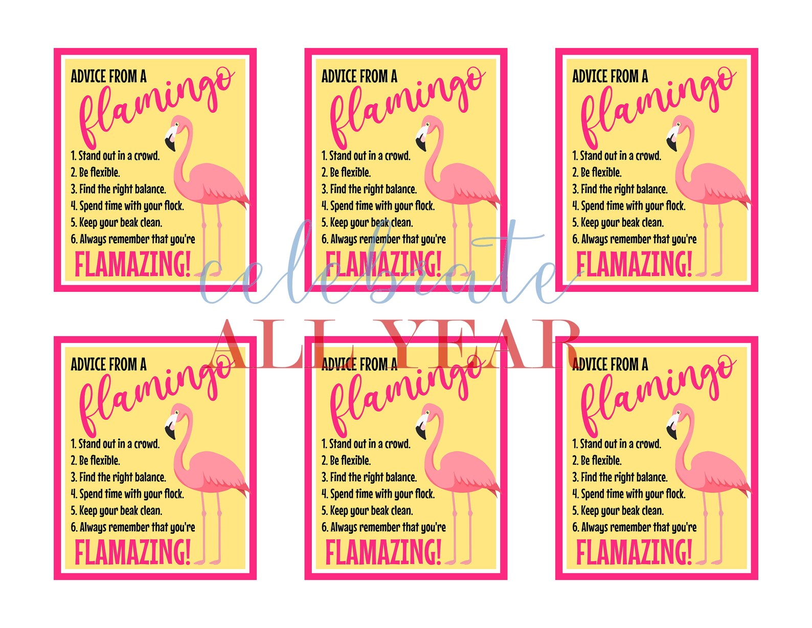 Flamingo Gift Tags - Etsy