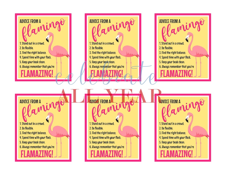 Flamingo Gift Tags - Etsy