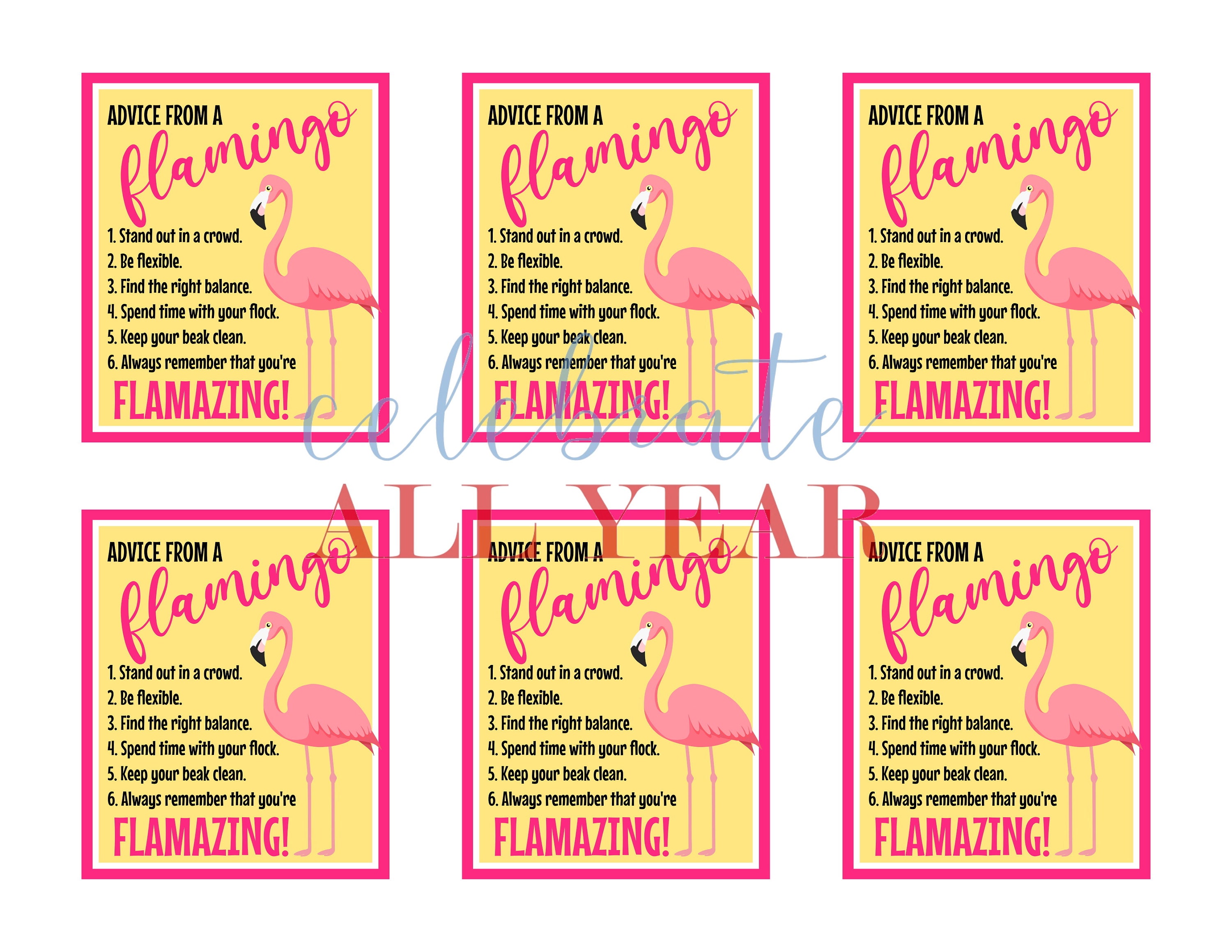 Flamingo Gift Tags - Etsy
