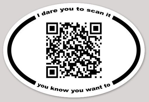 QR Code Bumper Sticker - Funny Sticker Joke Gag Gift - Waterproof and ...