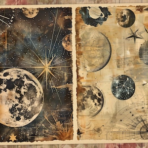 Celestial Junk Journal Printable Pages, Astronomy Journal, Space ...