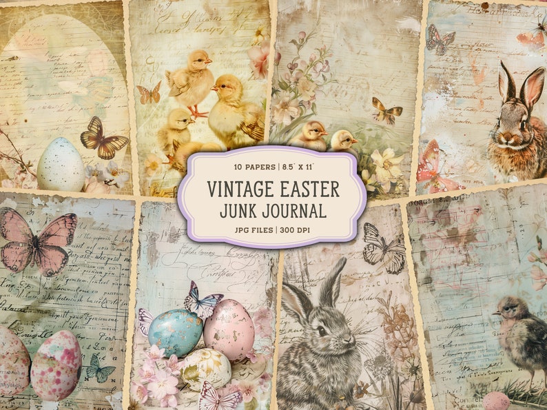 Vintage Easter Printables for Junk Journals, Vintage Spring Junk ...