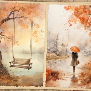 Watercolor Autumn Junk Journal Printable Pages, Autumn Junk Journal Kit ...