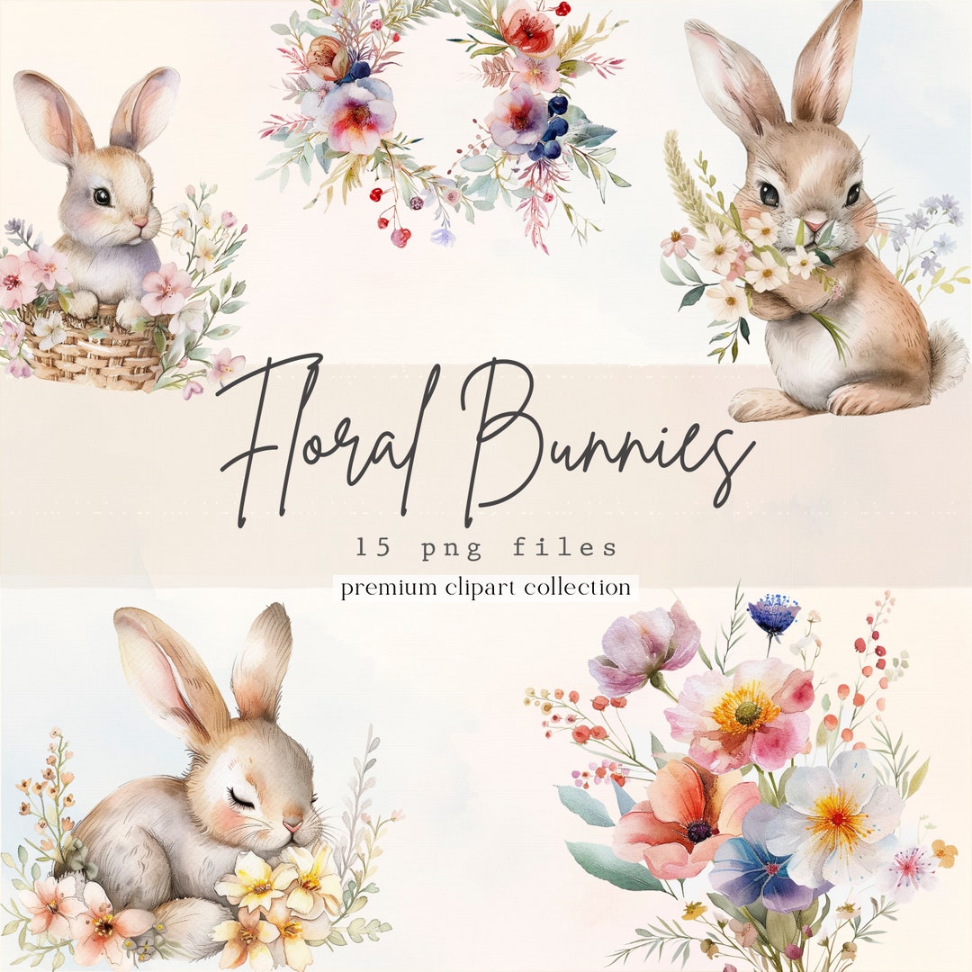 Easter Clipart, Easter Bunny Bundle, Easter Junk Journal, PNG Files - Etsy