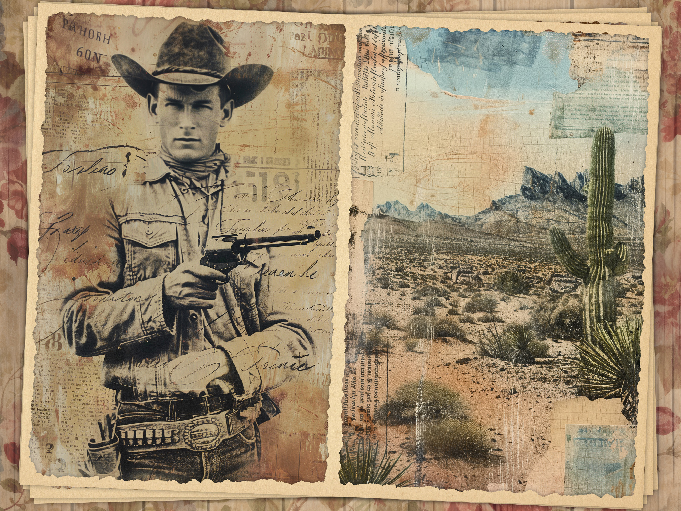 Vintage Western Junk Journal Printable Pages, Cowboy Junk Journal Kit ...