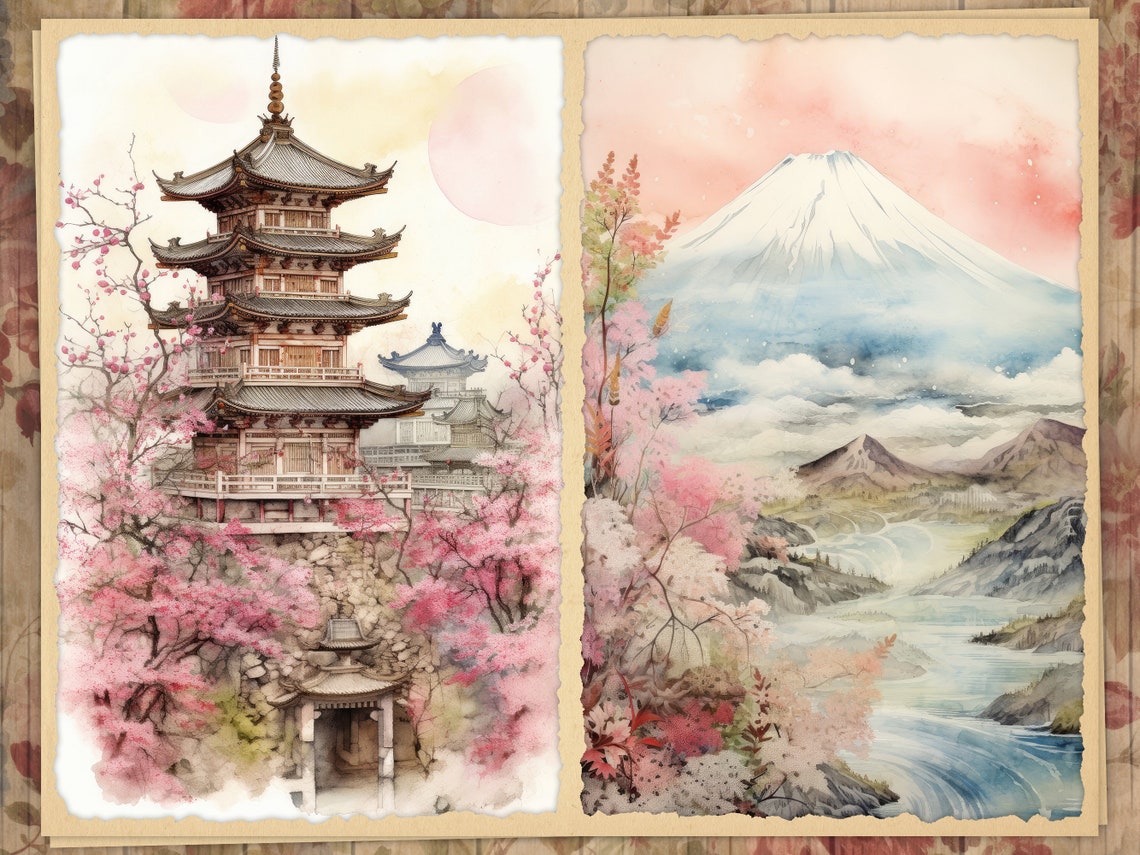 Watercolor Cityscape Junk Journal Printable Pages, Travel Journal ...