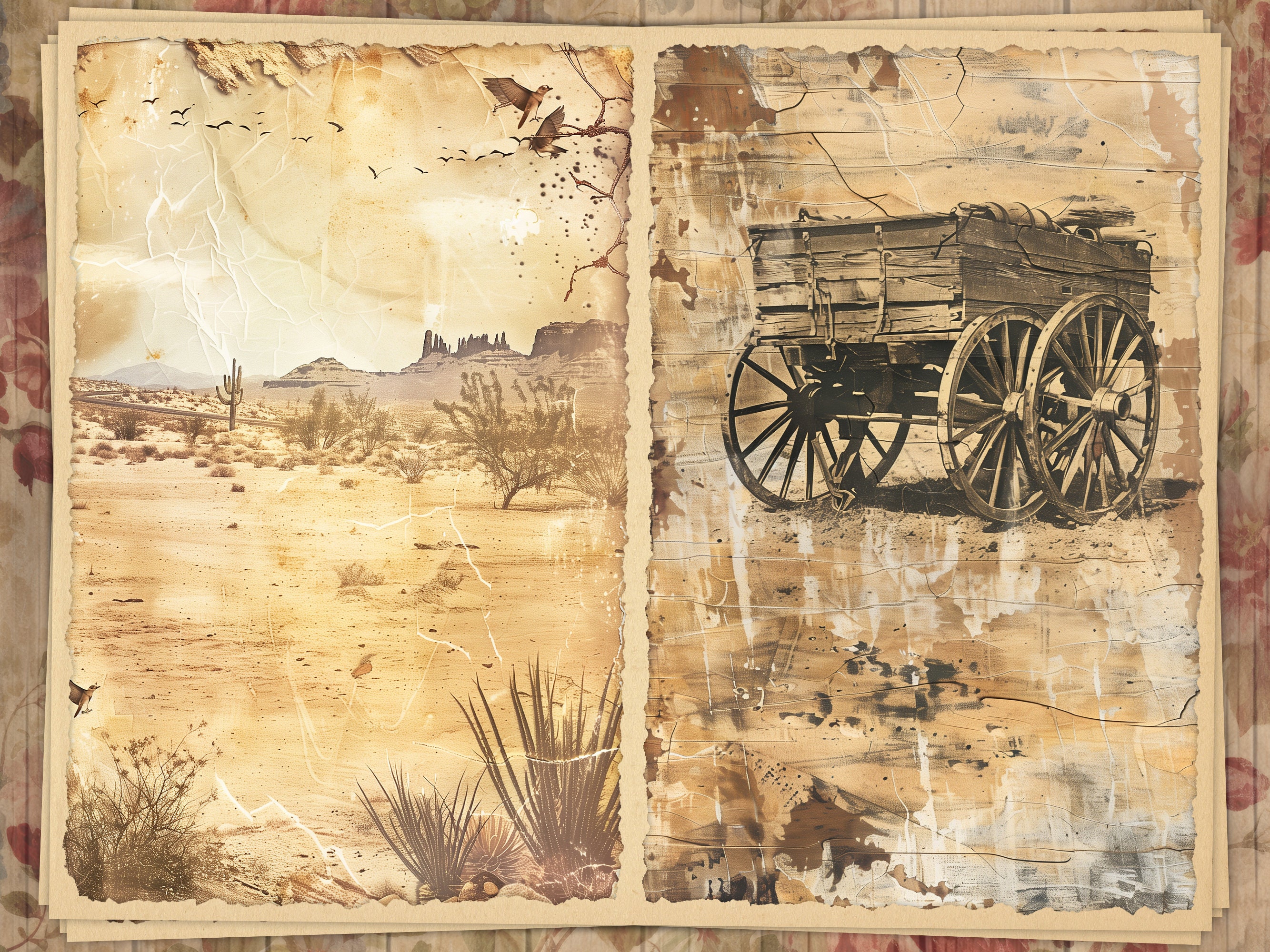 Vintage Western Junk Journal Printable Pages, Cowboy Junk Journal Kit ...