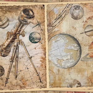 Celestial Junk Journal Printable Pages, Astronomy Journal, Space ...