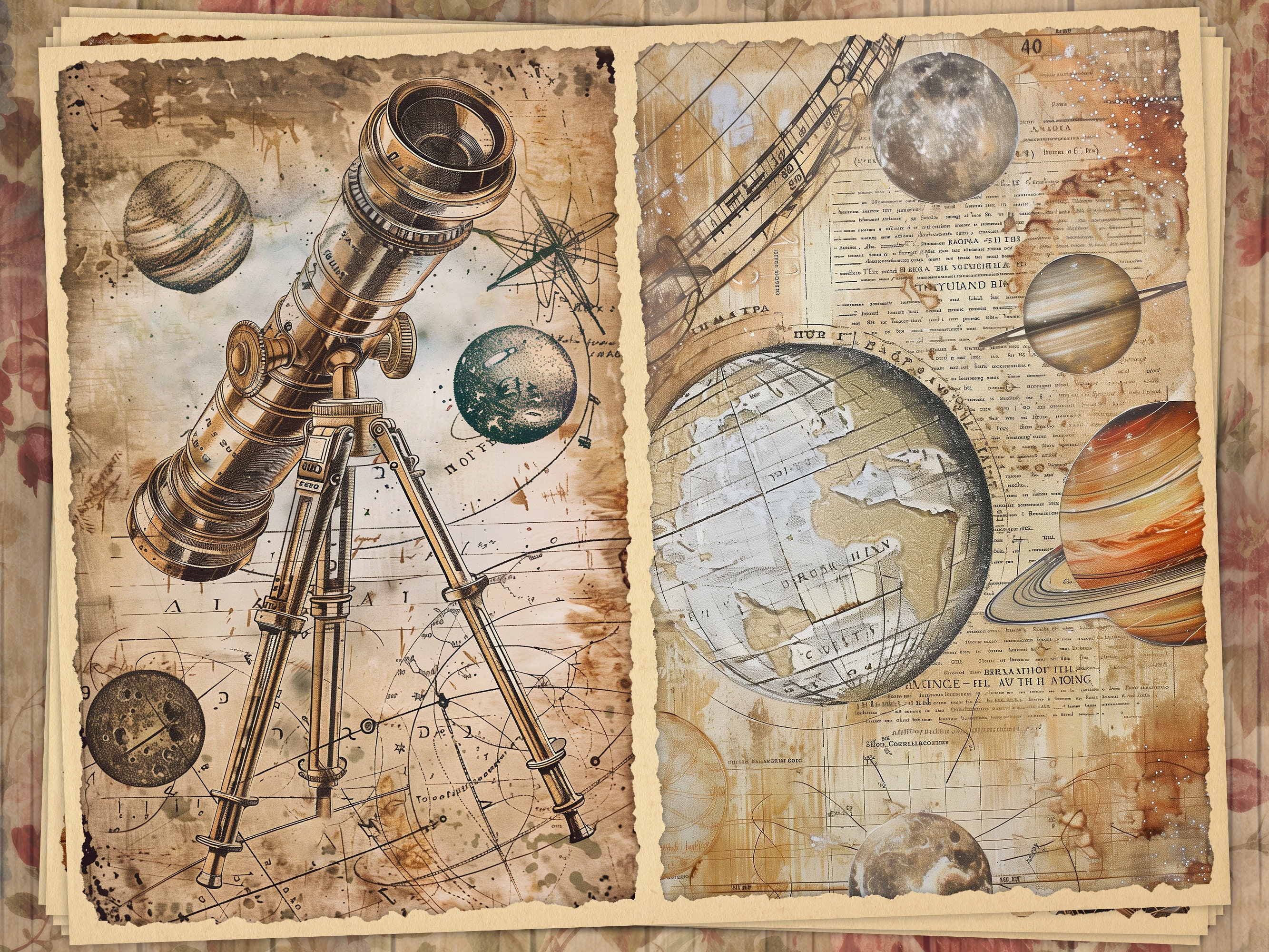Celestial Junk Journal Printable Pages, Astronomy Journal, Space ...