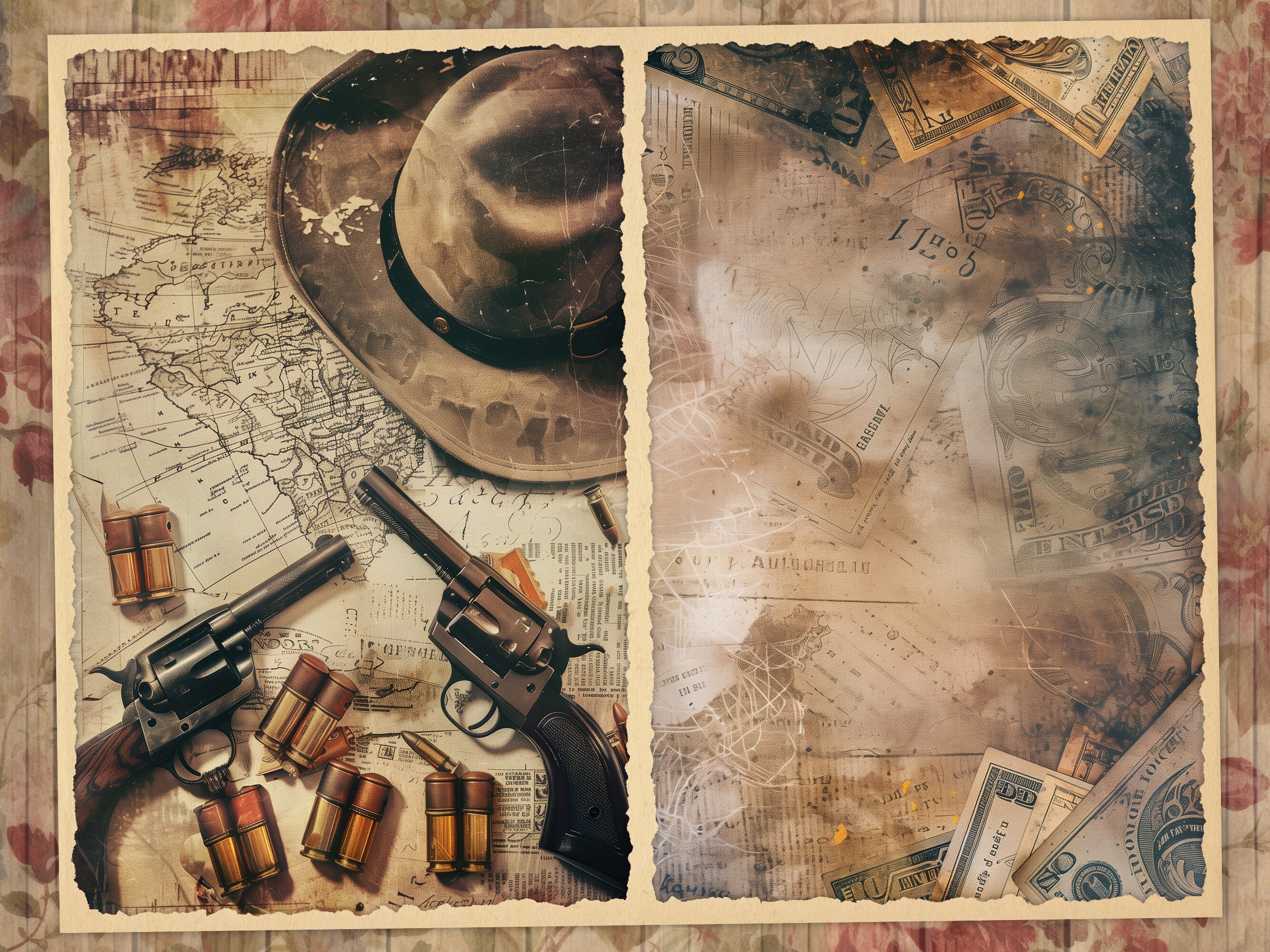 Vintage Western Junk Journal Printable Pages, Cowboy Junk Journal Kit ...