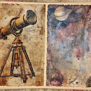 Celestial Junk Journal Printable Pages, Astronomy Journal, Space ...