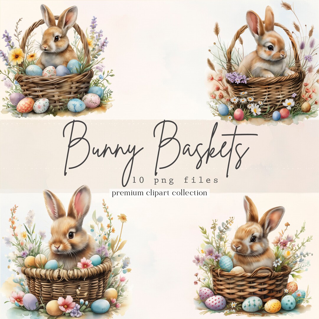 Easter Clipart, Easter Bunny Bundle, Easter Junk Journal, PNG Files - Etsy