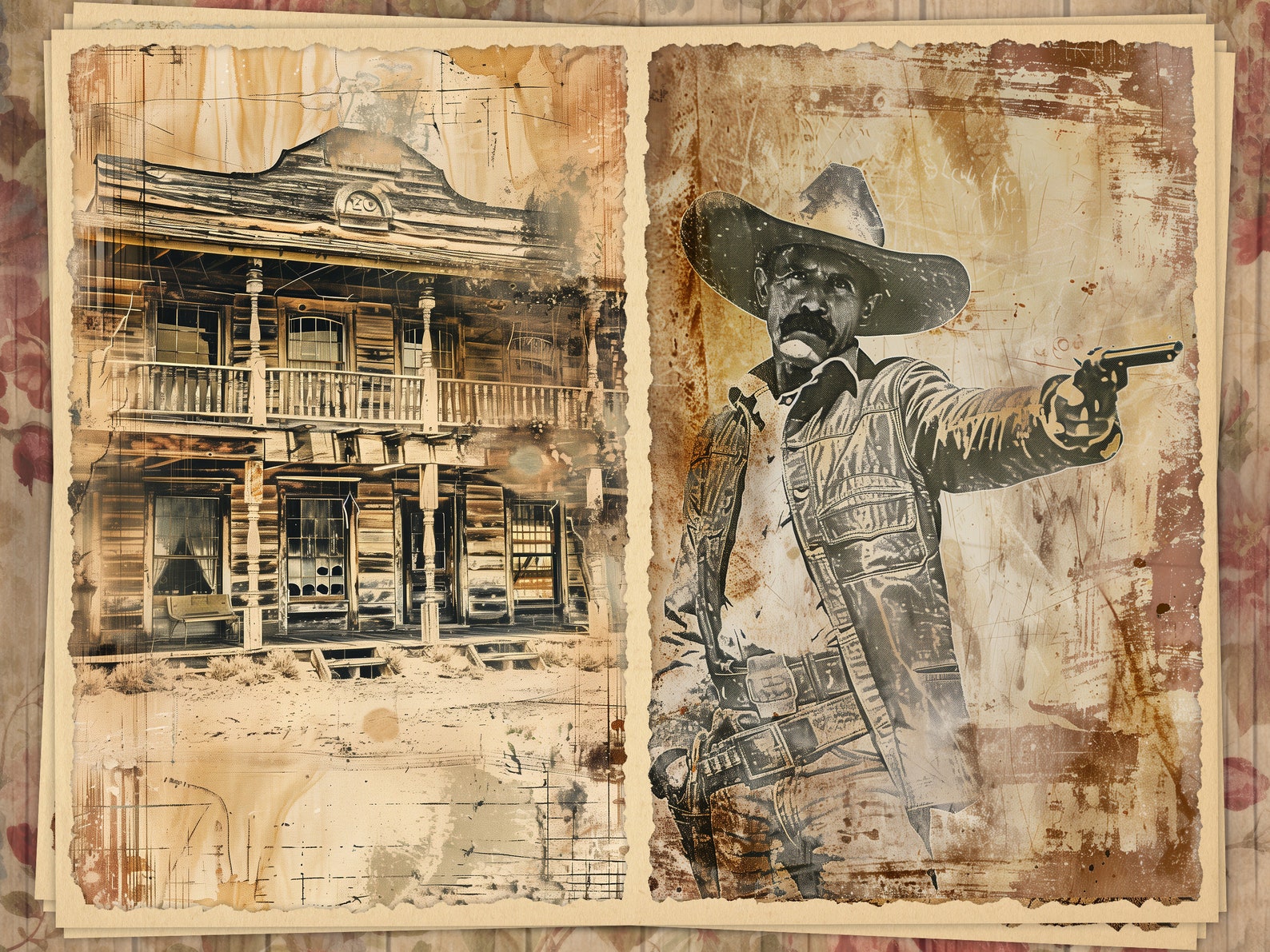 Vintage Western Junk Journal Printable Pages, Cowboy Junk Journal Kit ...