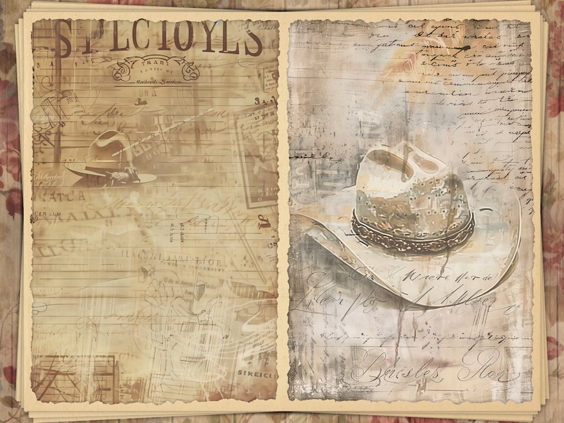 Vintage Western Junk Journal Printable Pages, Cowboy Junk Journal Kit ...