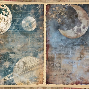 Celestial Junk Journal Printable Pages, Astronomy Journal, Space ...