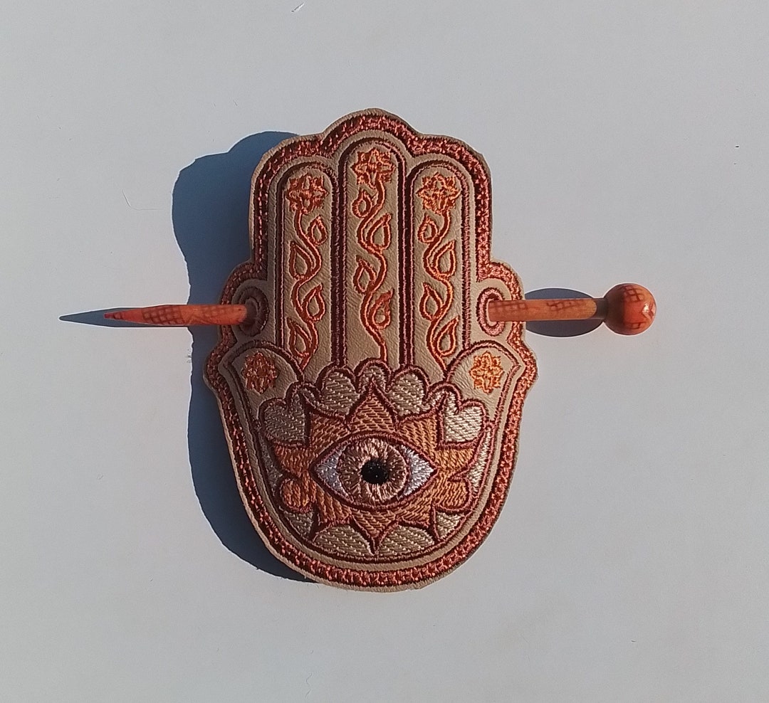 Hamsa Hand Bun Cover/ Hair Barrette - Etsy