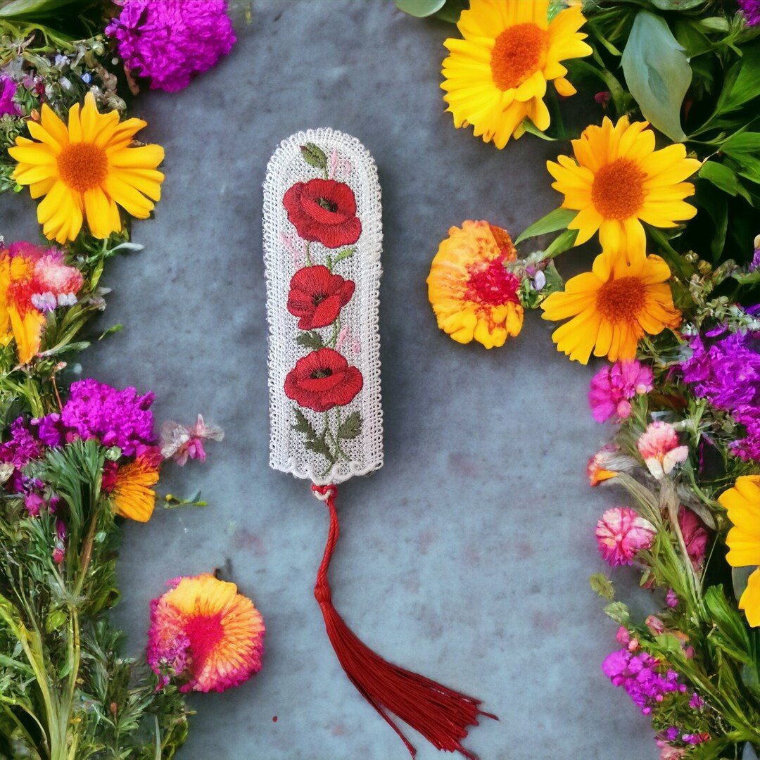 Poppy Bookmark Freestanding Lace - Etsy