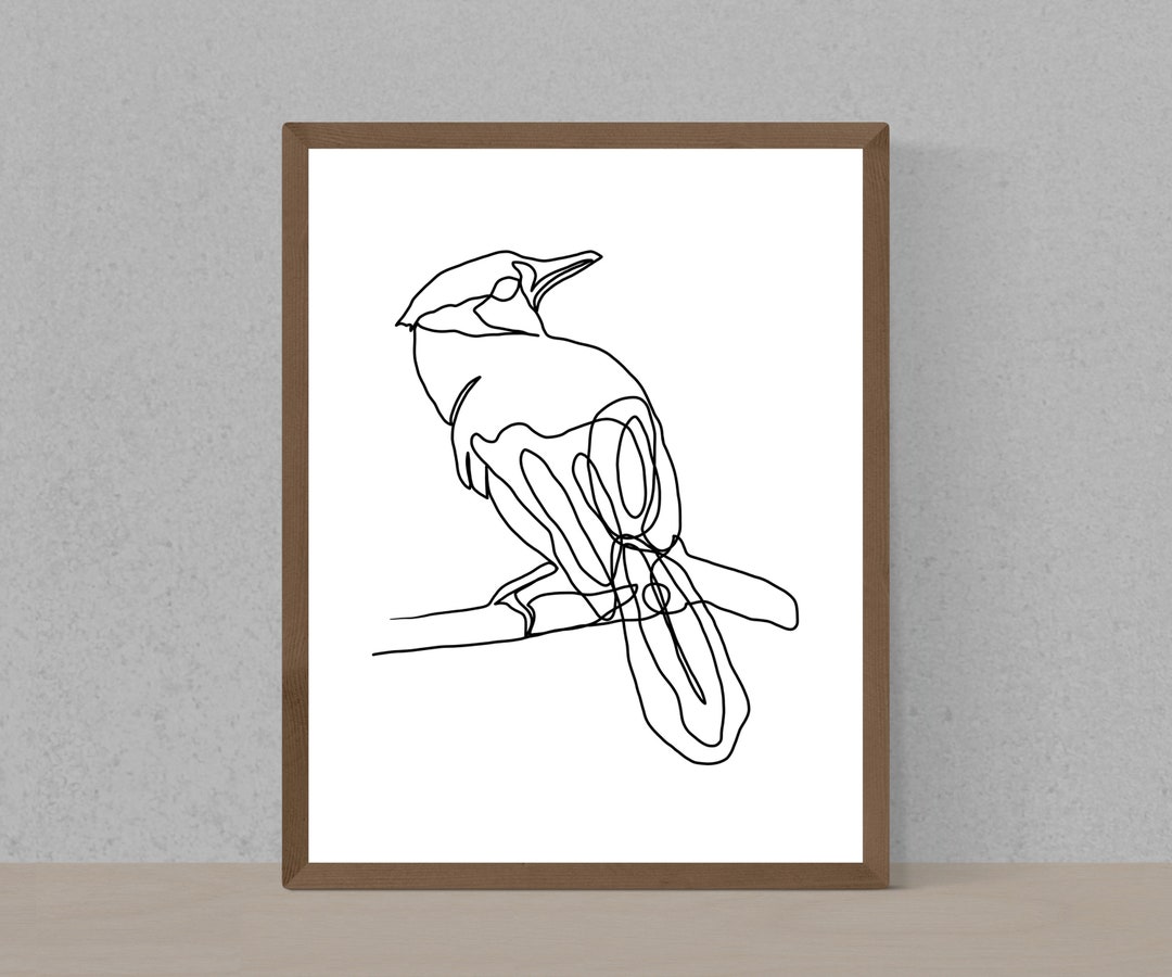 Blue Jay Wall Art Print Blue Jay Decor Bluejay Design Bird Art Print ...