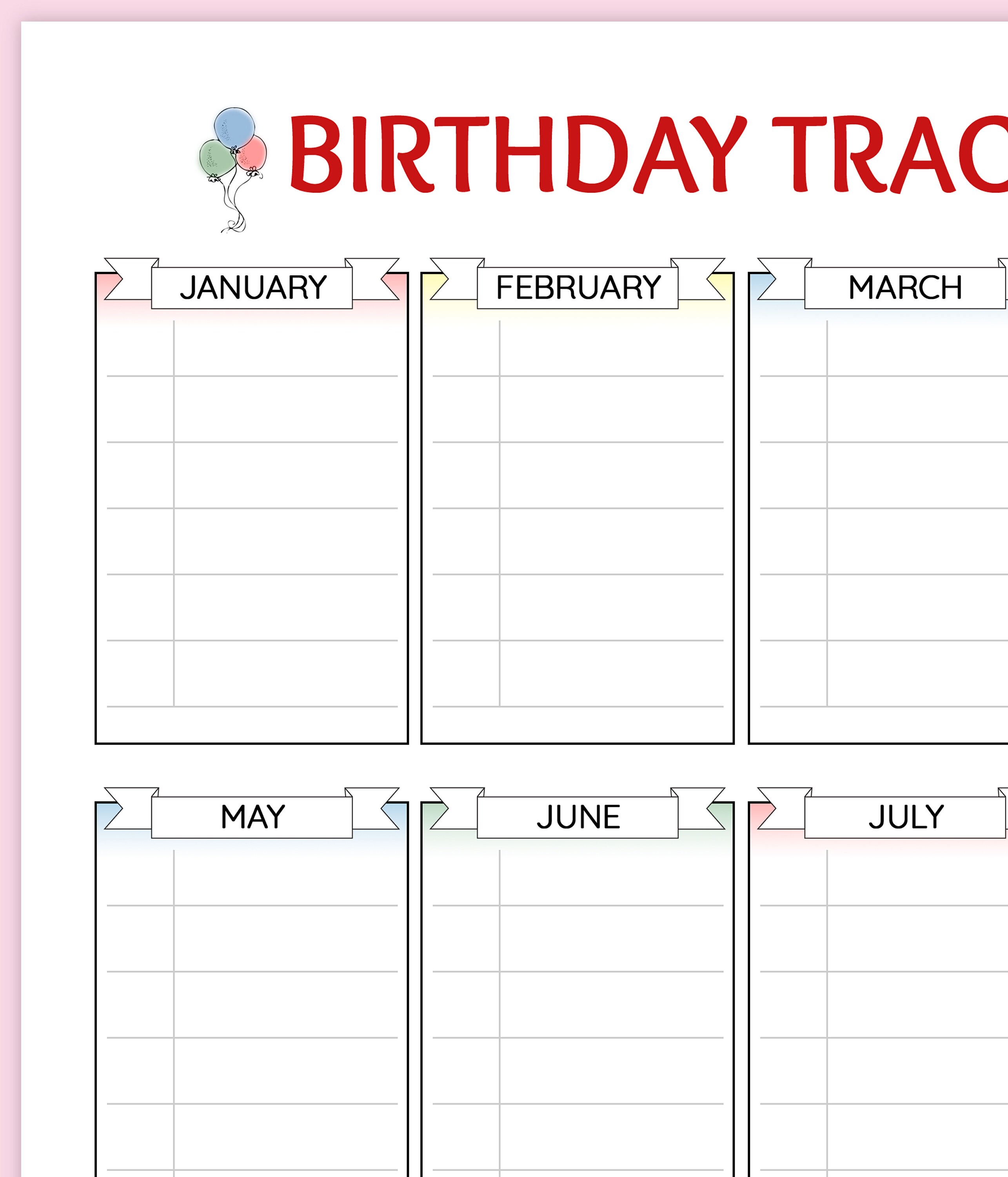 Birthday Tracker - Etsy
