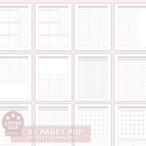 Blank Planner Bundle, Planner Pack, Printable Blank Calendar, Daily ...