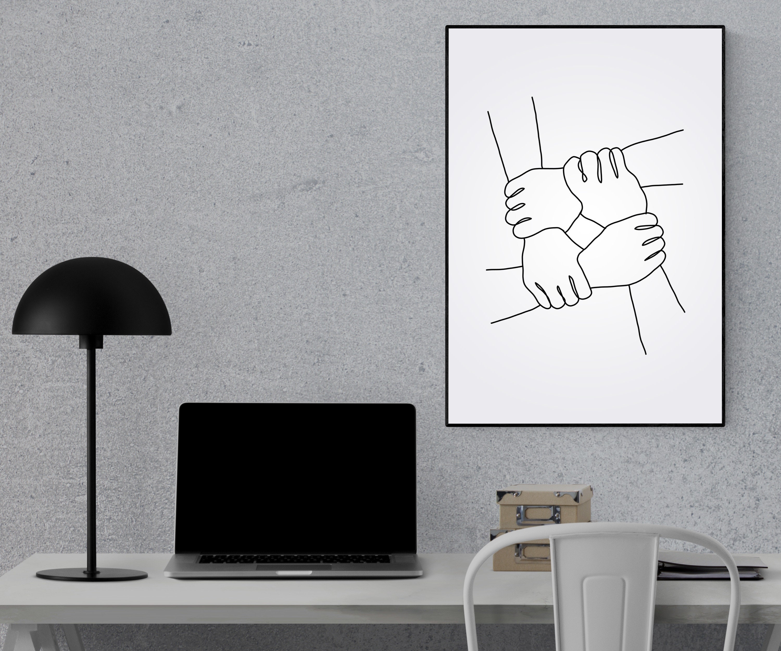 Motivational Office Wall Art Poster Printable, Teamwork Pictogram ...