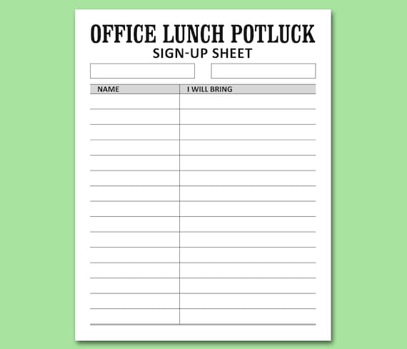 Office Potluck Lunch