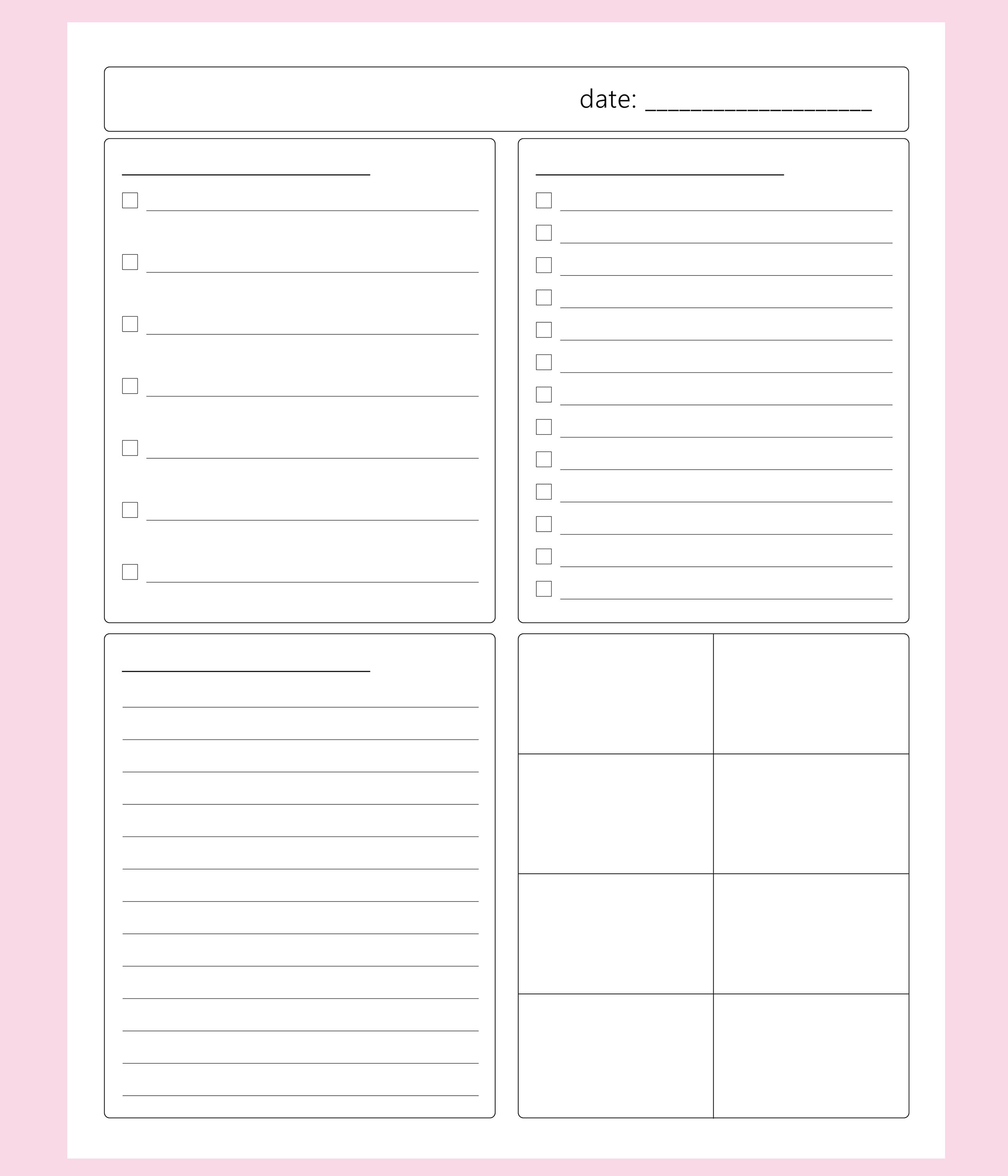 Blank To-do List Action Plan at Work Customizable Daily Planner ...