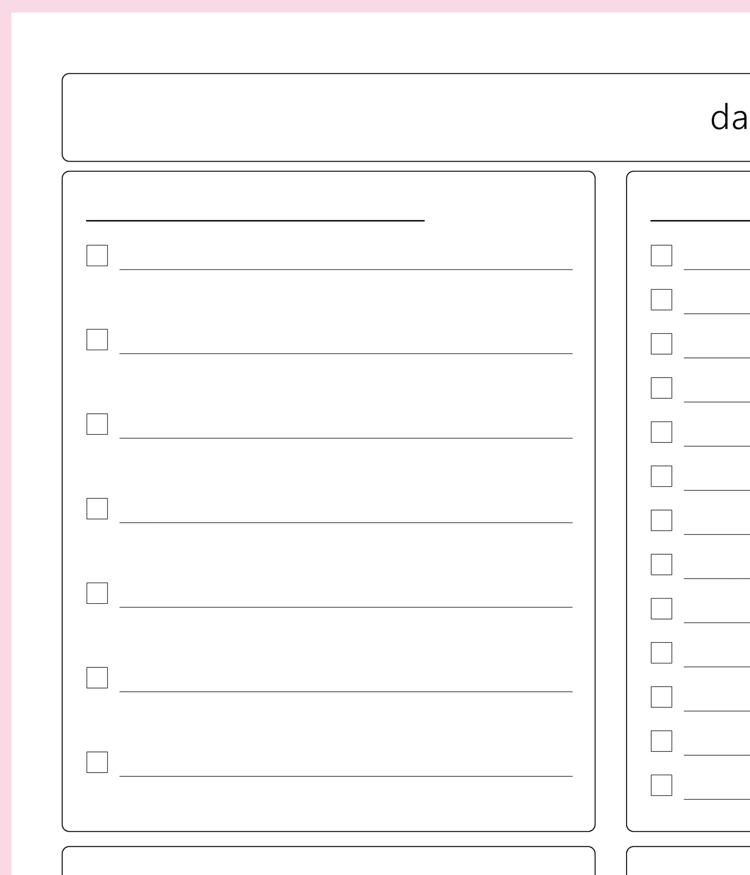 Blank To-do List Action Plan at Work Customizable Daily Planner ...