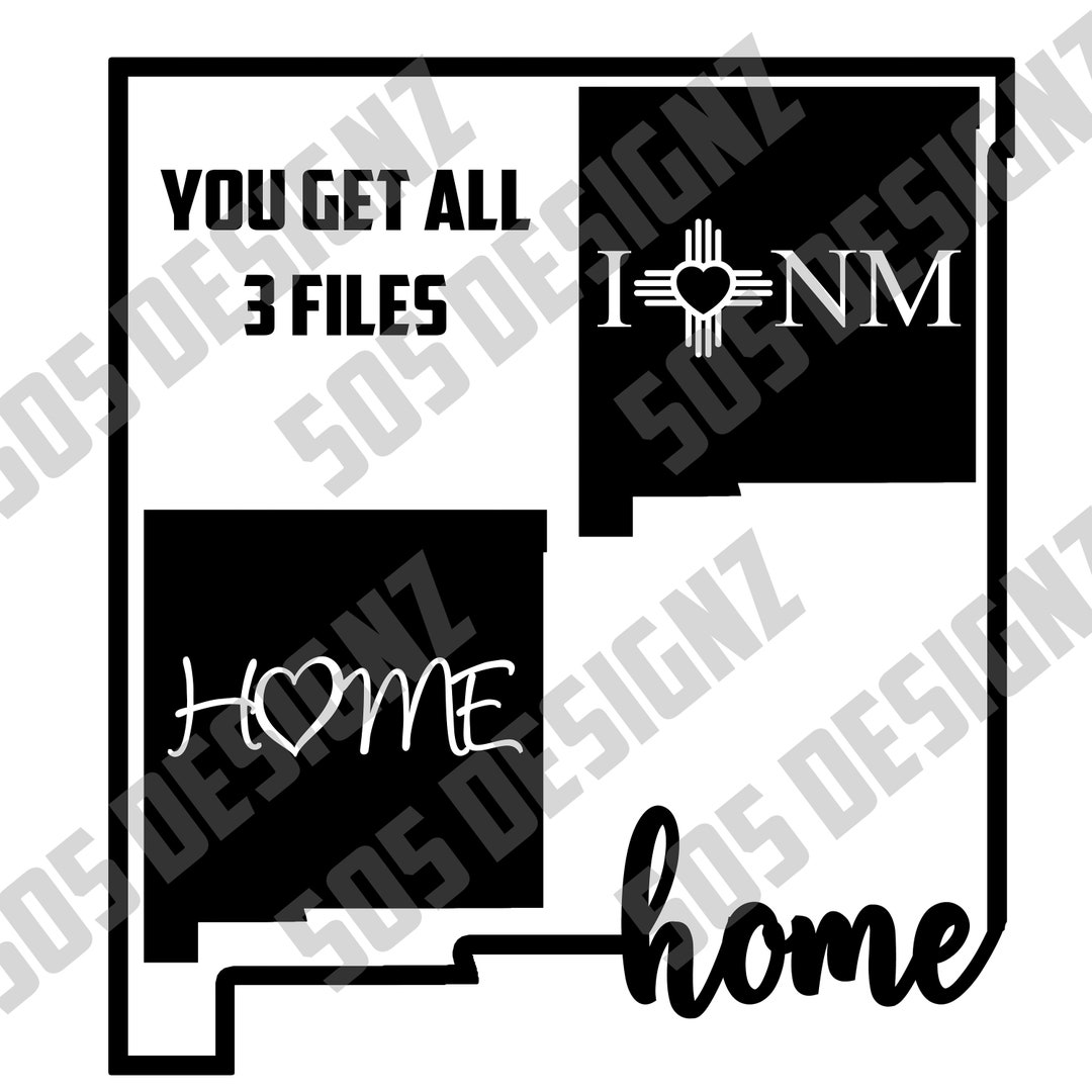 New Mexico Love, Home State Outline SVG, Zia Heart SVG - PNG, Cricut ...