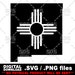 New Mexico State Outline W/ Zia and Zia Heart SVG - PNG, Cricut, Decal ...