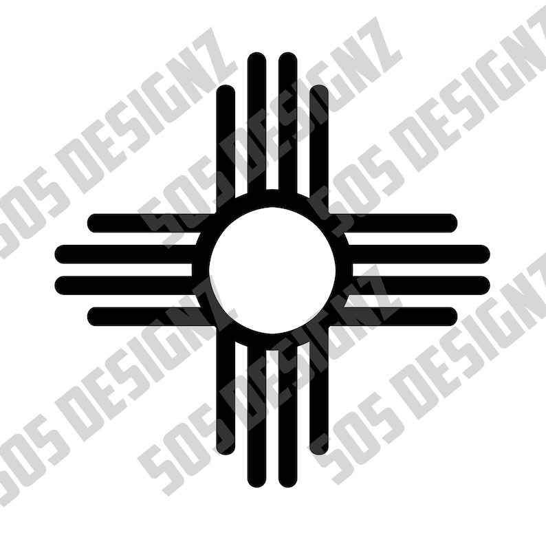 New Mexico State Flag Zia Symbol SVG - PNG, Cricut, Decal, Stencils ...