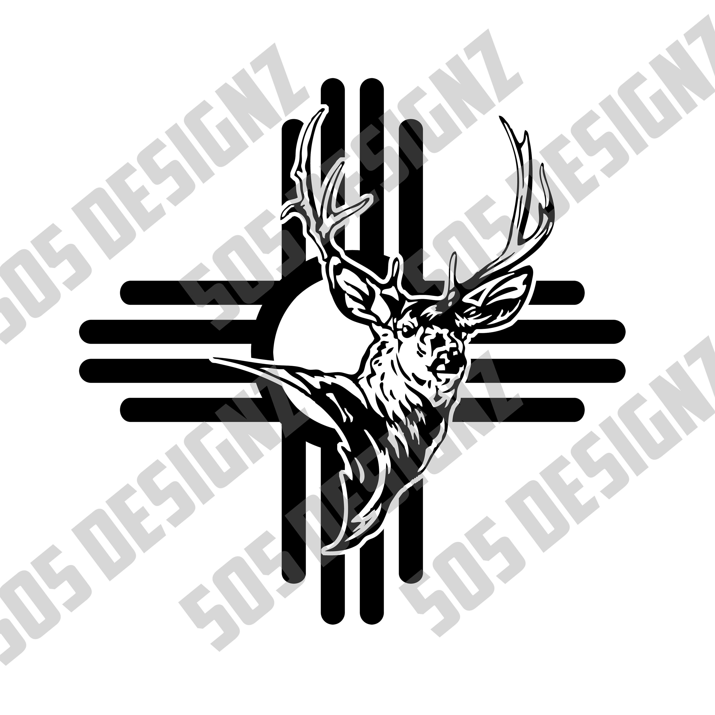 Buy ZIA Mule Deer SVG PNG, Cricut, Decal, Stencils, Cutouts, Patterns ...