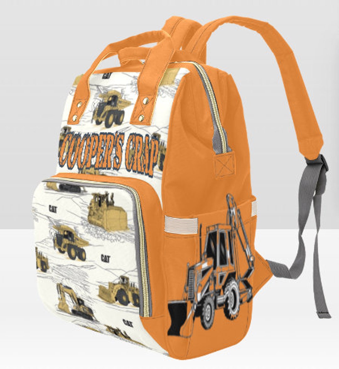 CUSTOM PERSONALIZED CONSTRUCTION Diaper Bag Backpack | Construction Bag ...